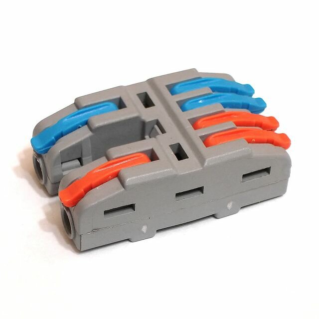 DORI СМК 422-4 клемма разветвительная 2-х полюсная 2 шт серый/оранжевый/синий