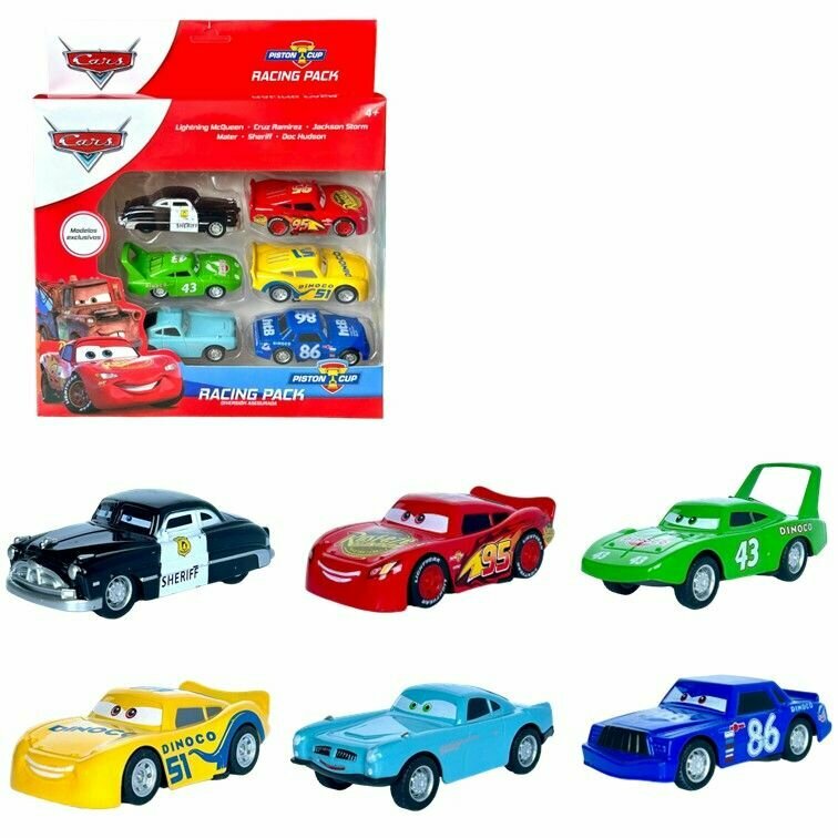 Набор машинок Cars Герои мультфильма Тачки игрушка металлическая коллекционная 6 шт Маккуин