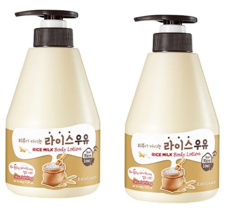 Лосьон Welcos для тела Kwailnara Rice Milk Body Lotion, с рисовым экстрактом, 560г, 2 шт