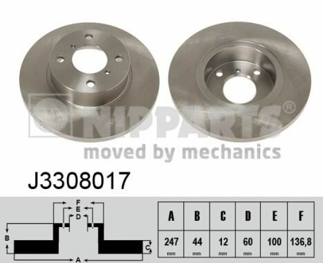 Диск Тормозной Opel Agila 00-/Suzuki Wagon R+ 00- Передний Nipparts арт. J3308017