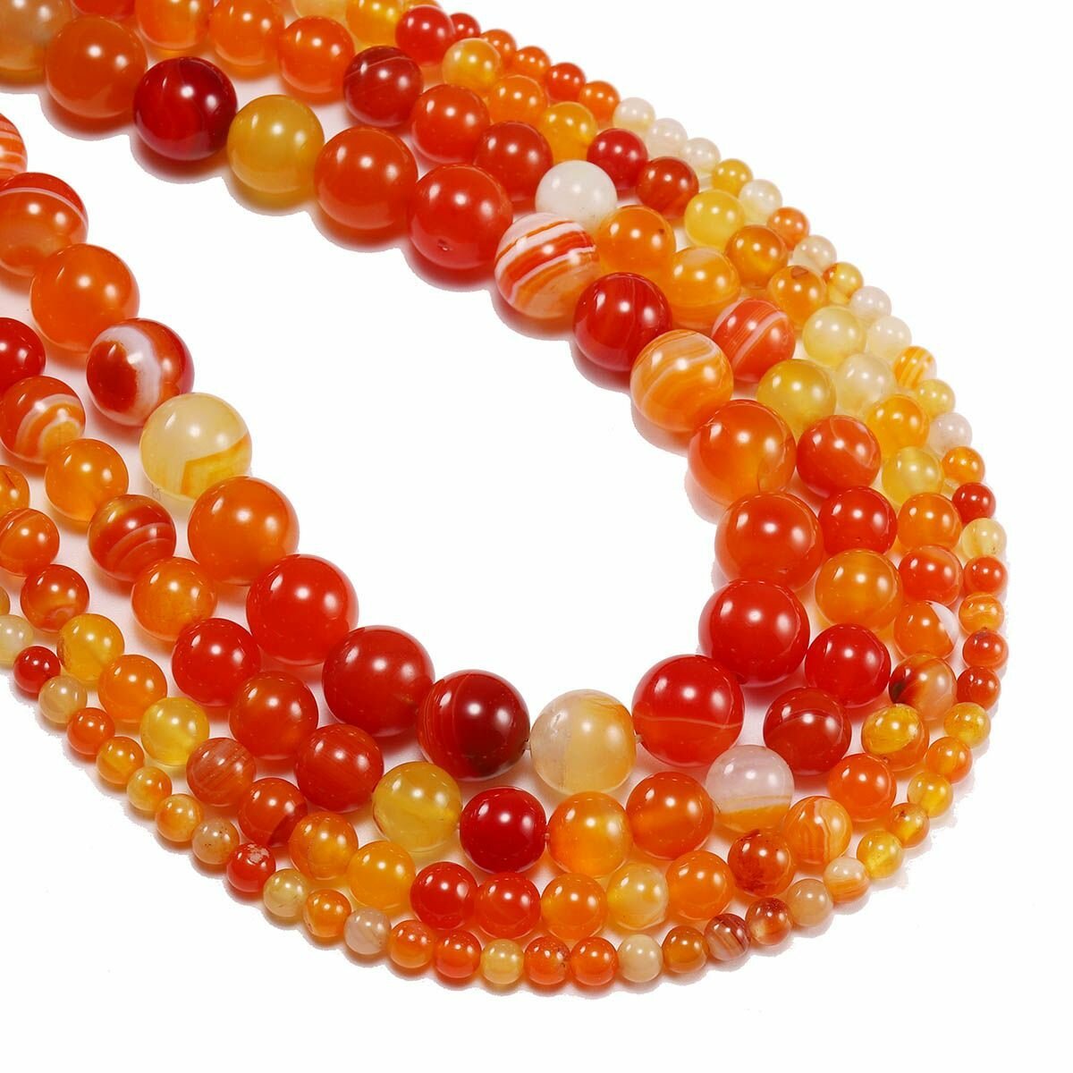 Бусины Африканский Агат 12 мм, 20 шт/нить, оранжевые натуральные камни для украшений и рукоделия, идеальны для браслетов, ожерелий и DIY проектов