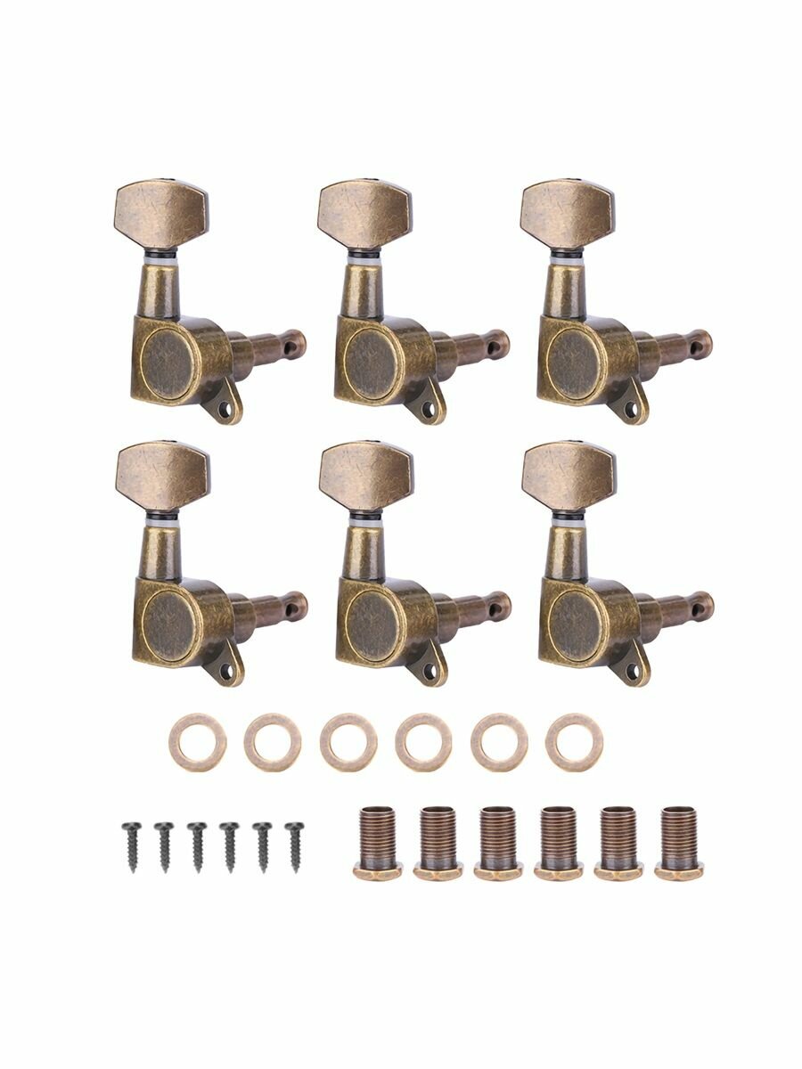 6-струнные колки для акустической электрогитары (6R) с высококачественным литым хромированным покрытием для долговечной работы