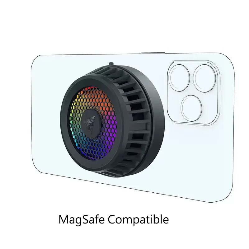 Razer телефон охладитель Chroma доступен для iPhone и Android передовая технология охлаждения смартфона 12 RGB светодиодов, MagSafe Compatible