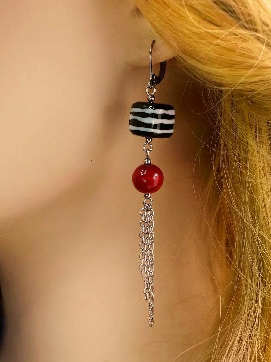 Серьги, муранское стекло, стекло