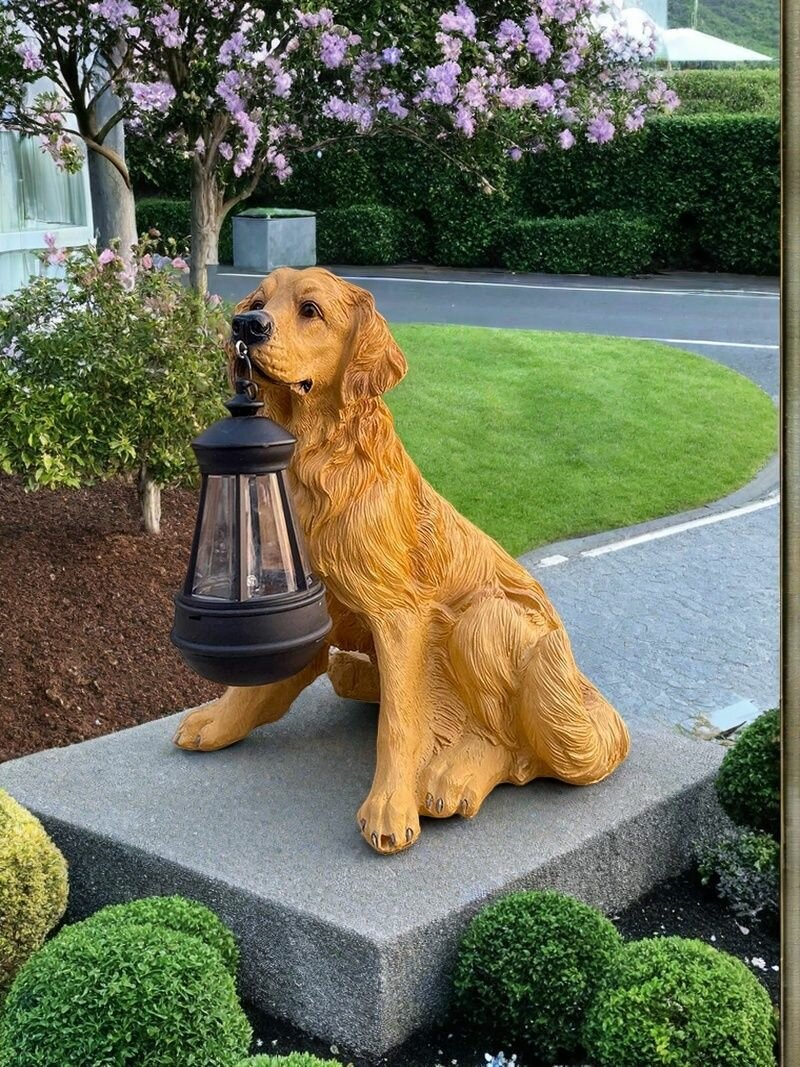 Фигурка "Собака C665", с подсветкой, из полиэфирной смолы, 19х27 см