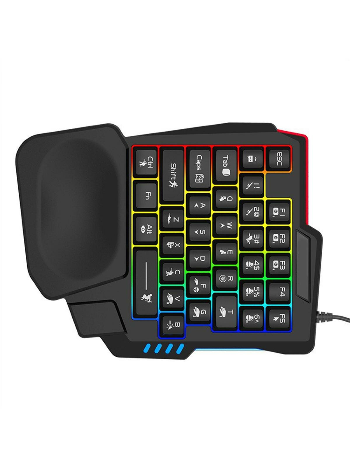 14-Key Mechanical Feel Gaming Keyboard Programmable One Hand keypad with Ergonomic Designing and Backlight