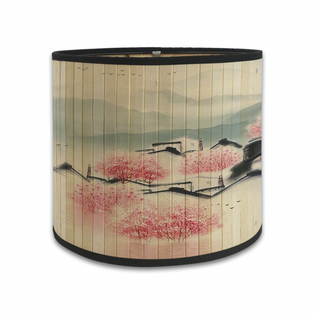 Барабанный абажур для настольной лампы торшера люстры, винтажный с рисунком птиц, сменный плафон, размер 30x30x30 см