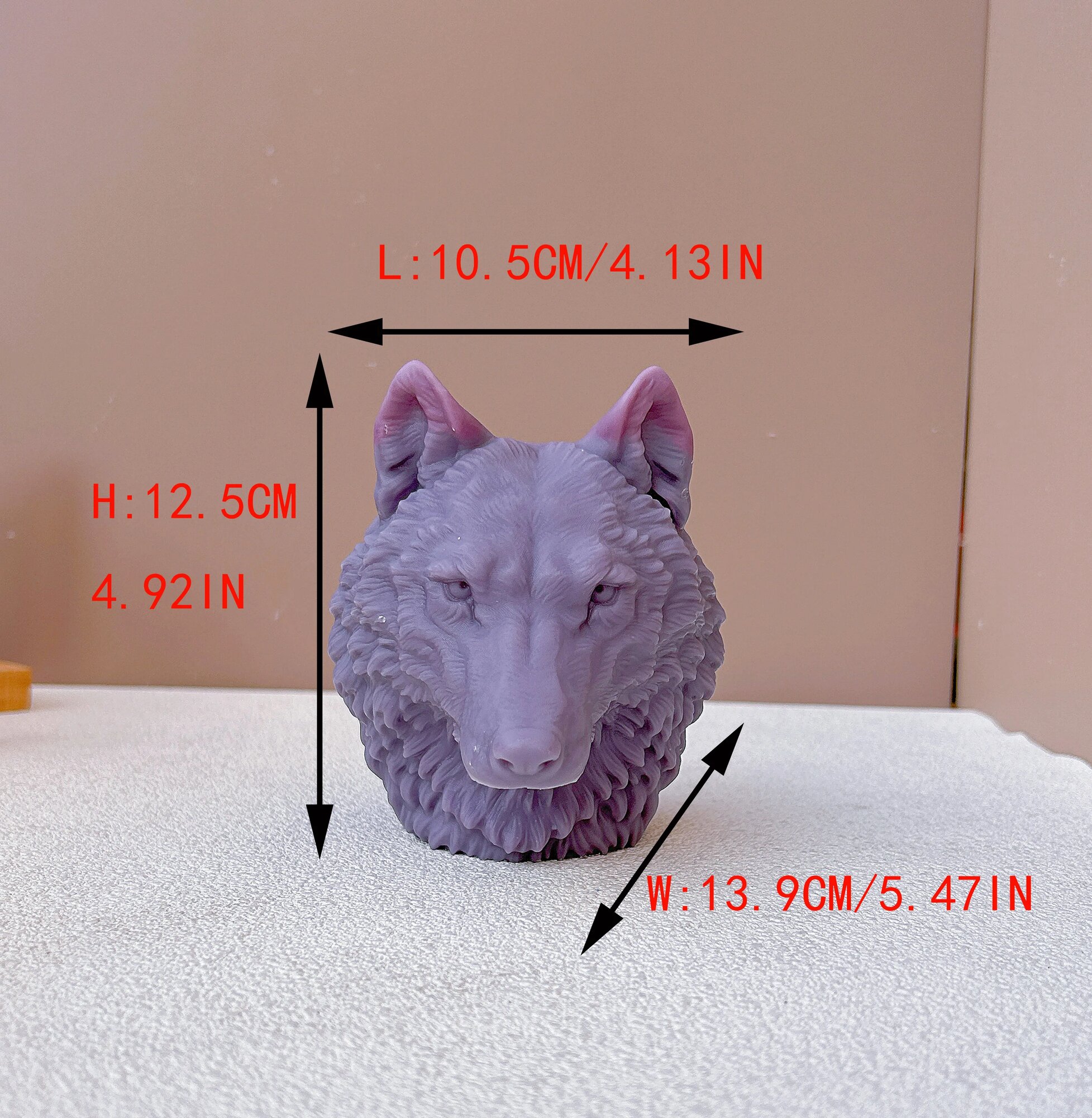 Силиконовая форма для свечи голова волка Wolf head mold