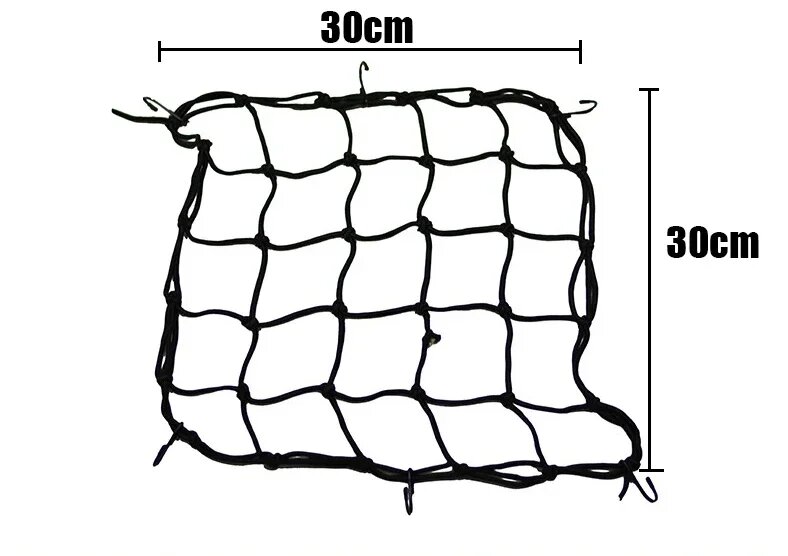 Черная сетка для багажа мотоцикла 30x30 см