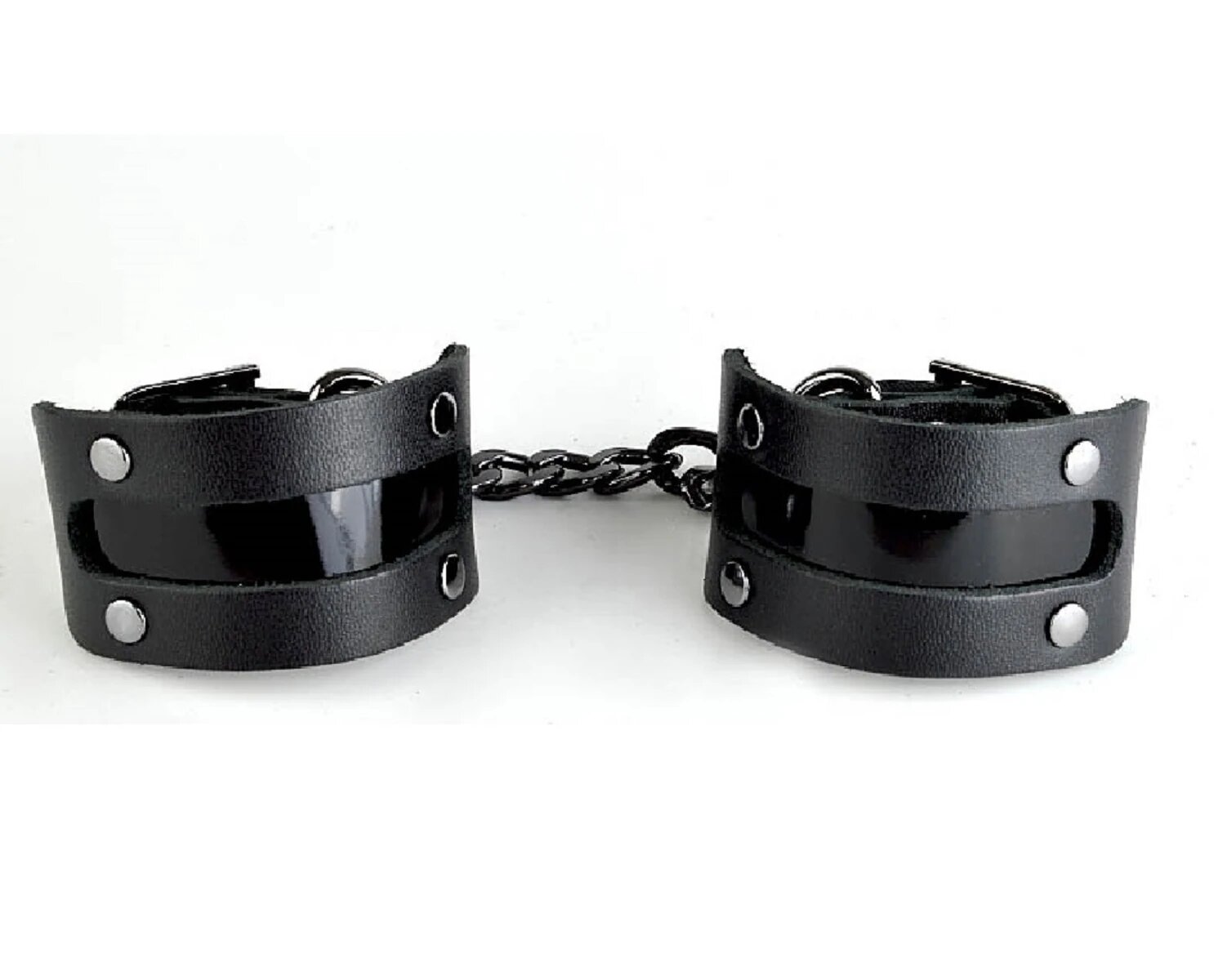 Наручники Sitabella "Пятница", натуральная кожа, регулируемые, чёрные