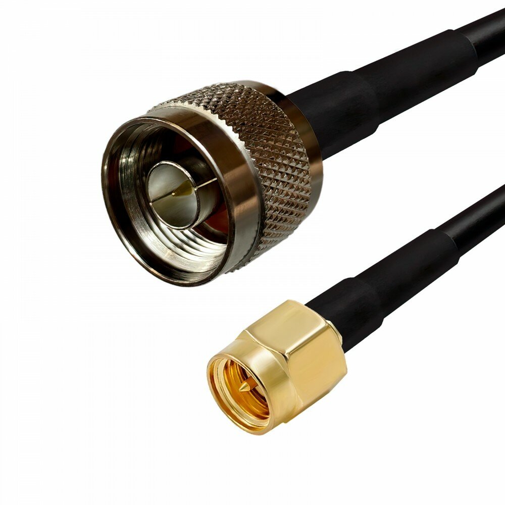 Кабельная сборка N-male - SMA-male 7 м. Кабель 5D-FB CU (медь, черный)