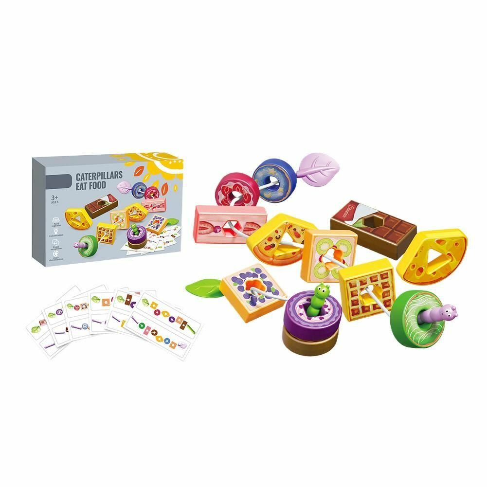 Шнуровка для малышей деревянная "Веселые гусеницы" HAPE