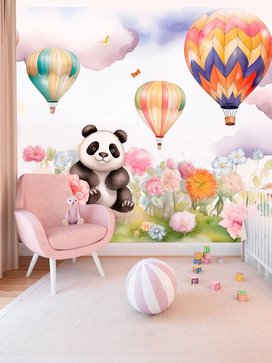 Фотообои флизелиновые детские Панда 300х270 см