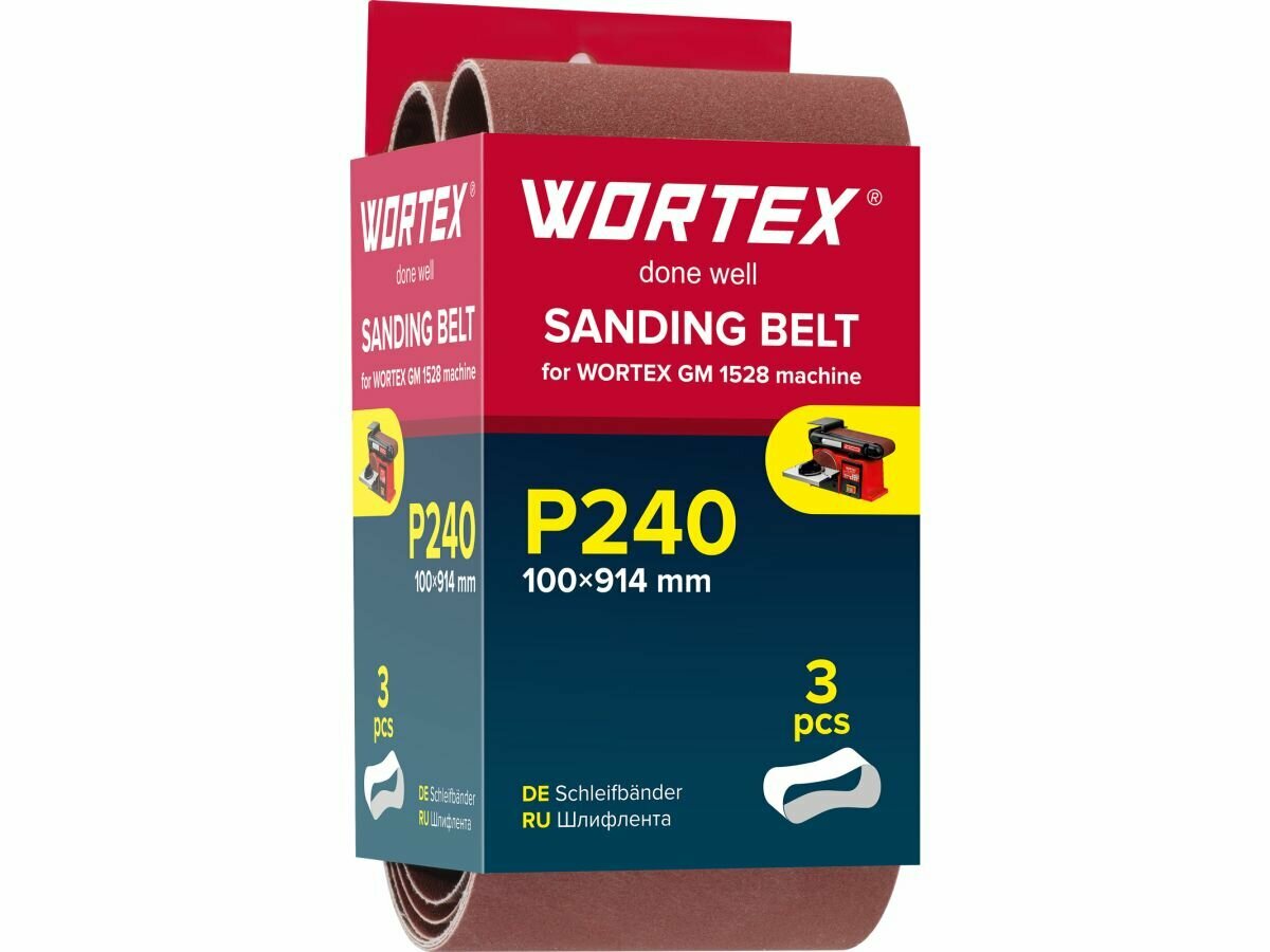 Лента шлифовальная 100x914 мм P240 для шлифовального станка WORTEX GM 15283 штуки (1325977)