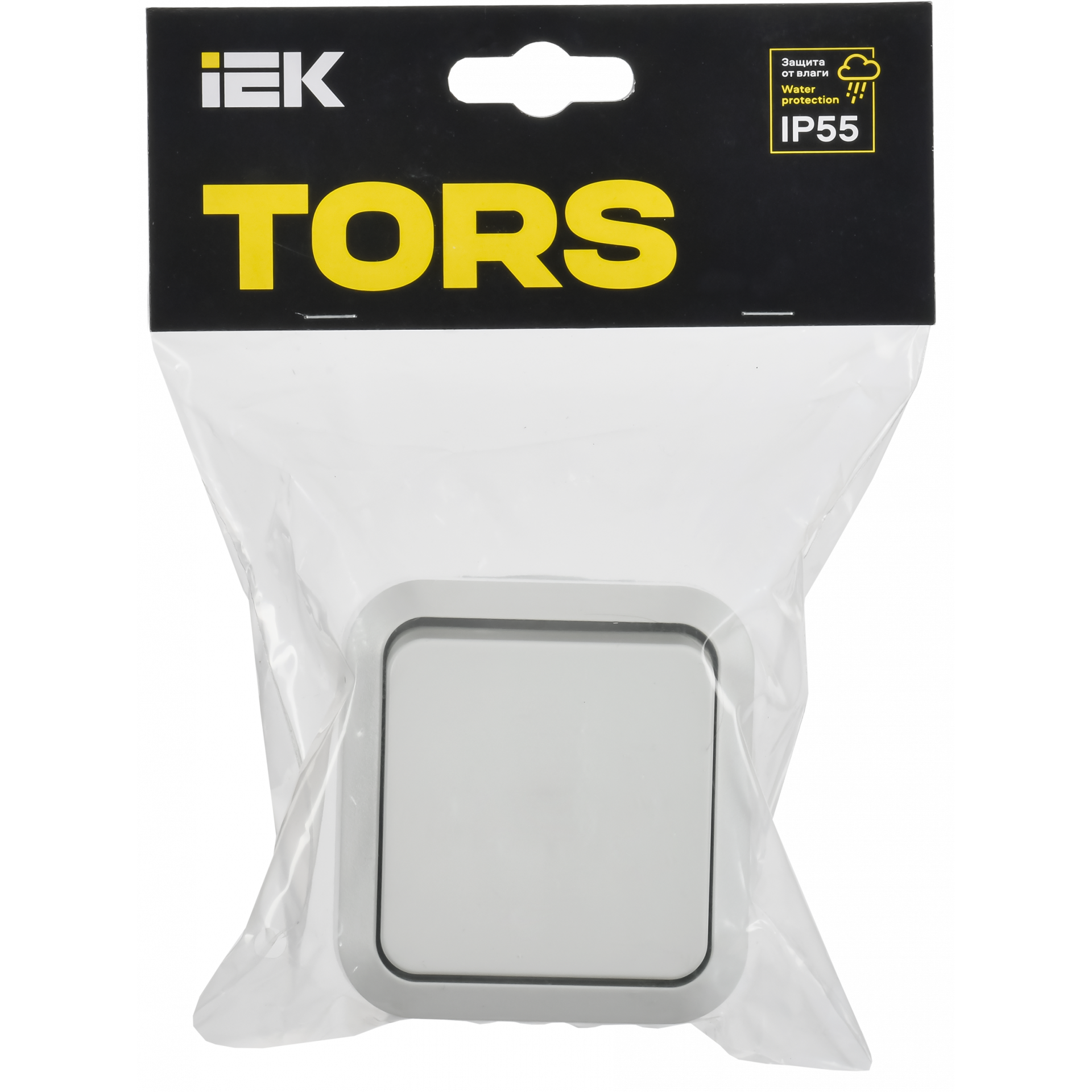 TORS Выключатель двухполюсный одноклавишный 10А IP55 TS311 белый, IEK TS-V16-0-10-55-K01 (1 шт.)