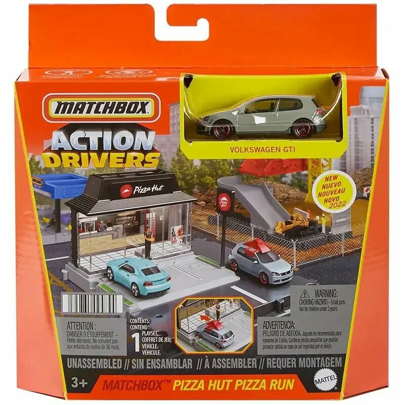 Машинка Matchbox Action Drivers Pizza Hut Pizza Run with Volkswagon GTI