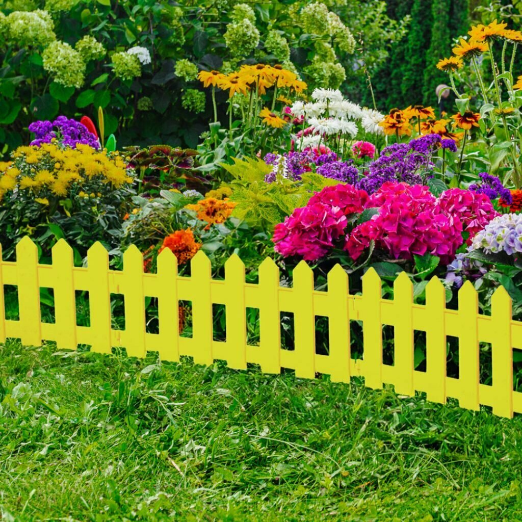 Забор декоративный пластмасса, Мастер сад, Палисадник, 30х190 см, желтый
