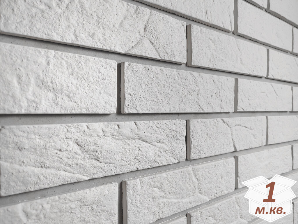 Декоративный кирпич Русский Камень Старый Белый, 1 м. кв.