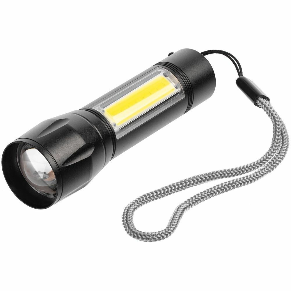 Фонарик аккумуляторный с фокусировкой луча Kirk черный