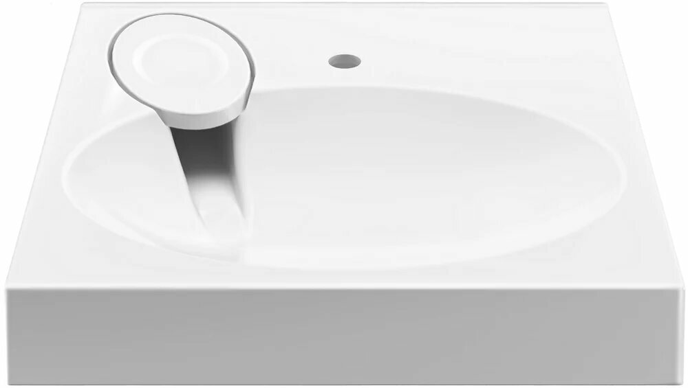 Раковина над стиральной машиной Paola Liguria 60x60 на кронштейне, белая, глянцевая, раковина для ванной из литьевого мрамора, прямоугольная