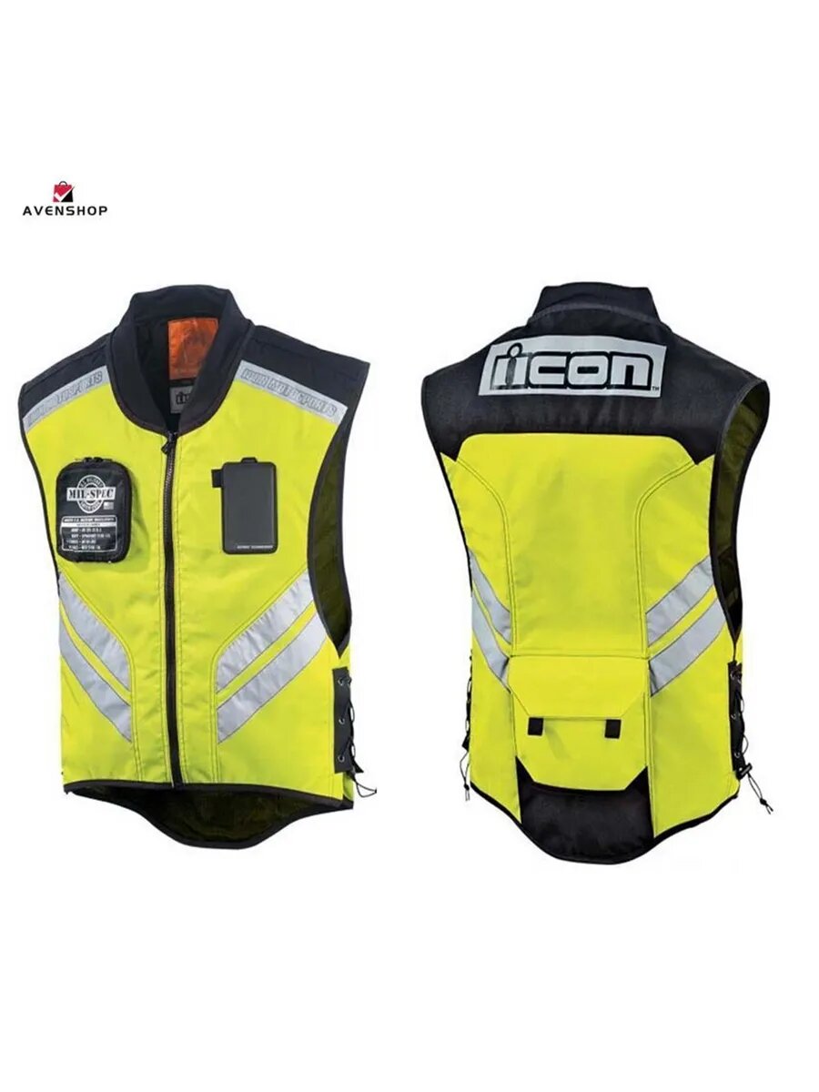 Мотожилет AvenShop, желто-зеленый