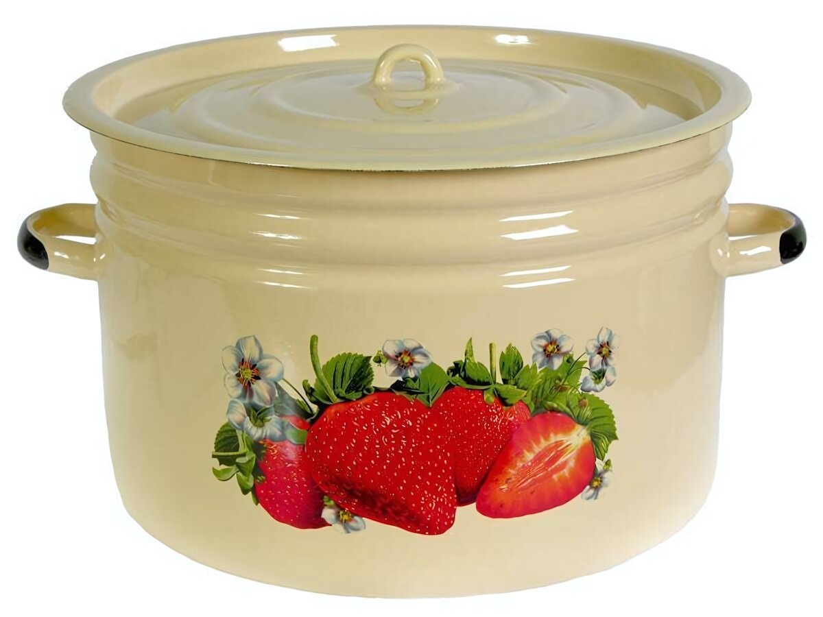 Бак 24л с рисунком, эмалированный, стальной, прочный и долговечный