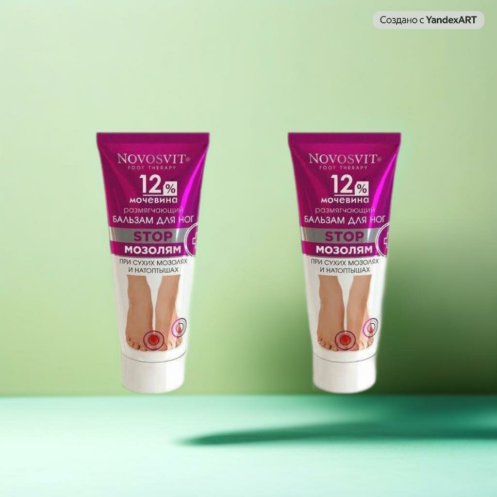 Бальзам для ног Novosvit Размягчающий, 12% мочевина, 75 мл, 2 шт