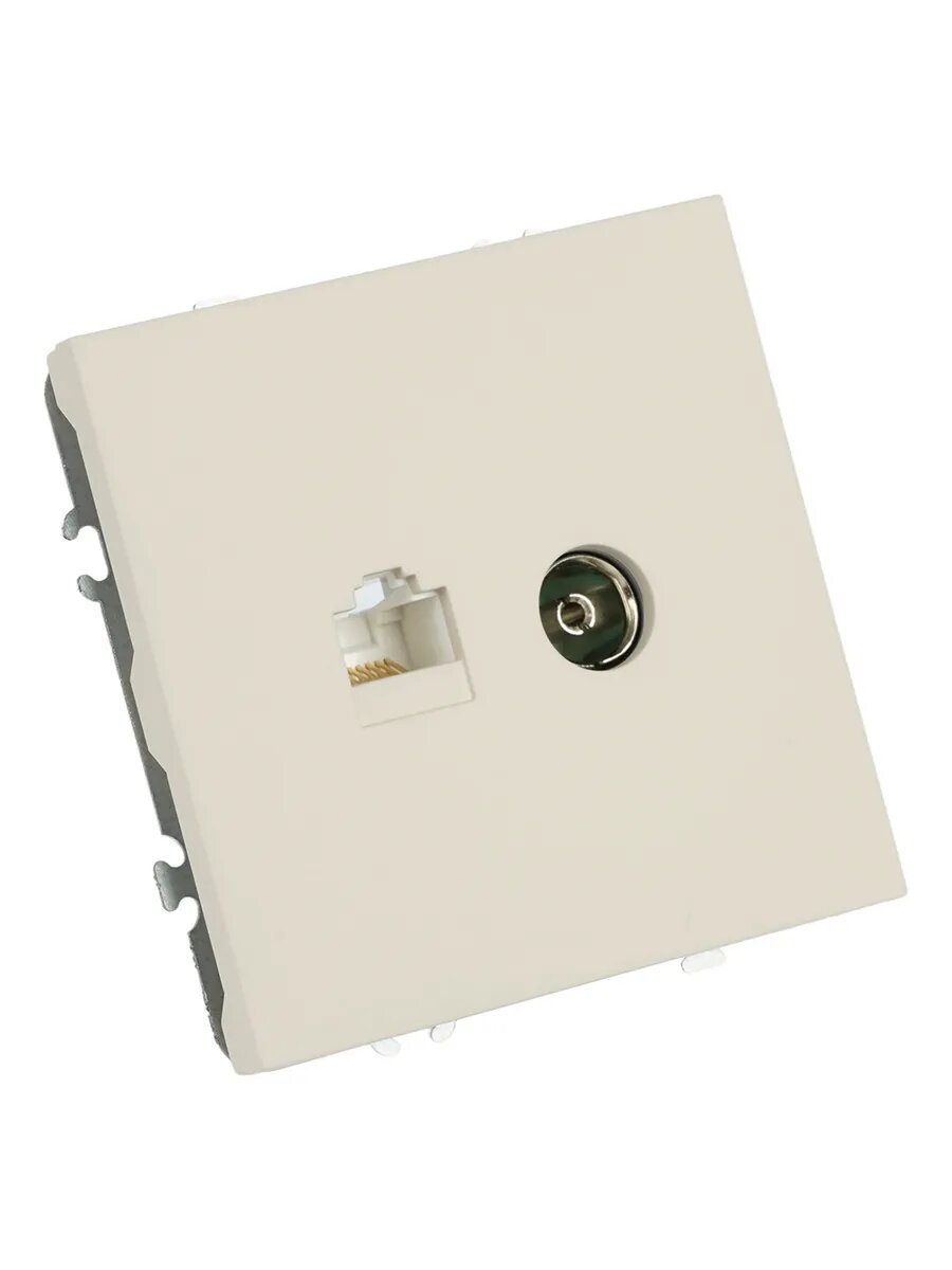 Розетка TV + компьютерная RJ-45 Эмили кашемир