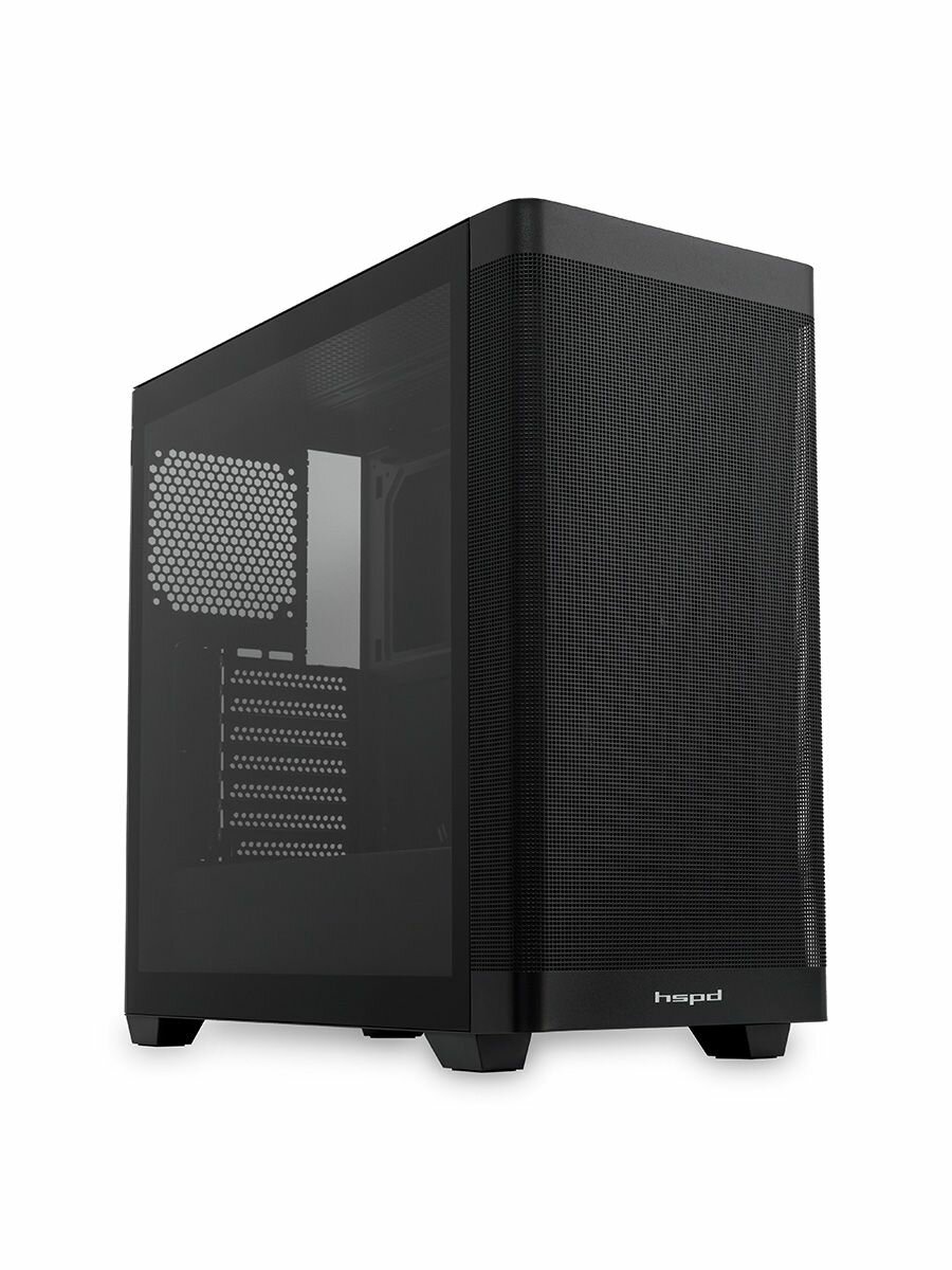Корпус для ПК без БП и вентилятора HSPD M740 Black (M740-TGBK)