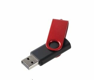 Юсб флешка Swivel Twist 64Гб USB2.0, пооворотная с металлической скобой, корпус софт-тач