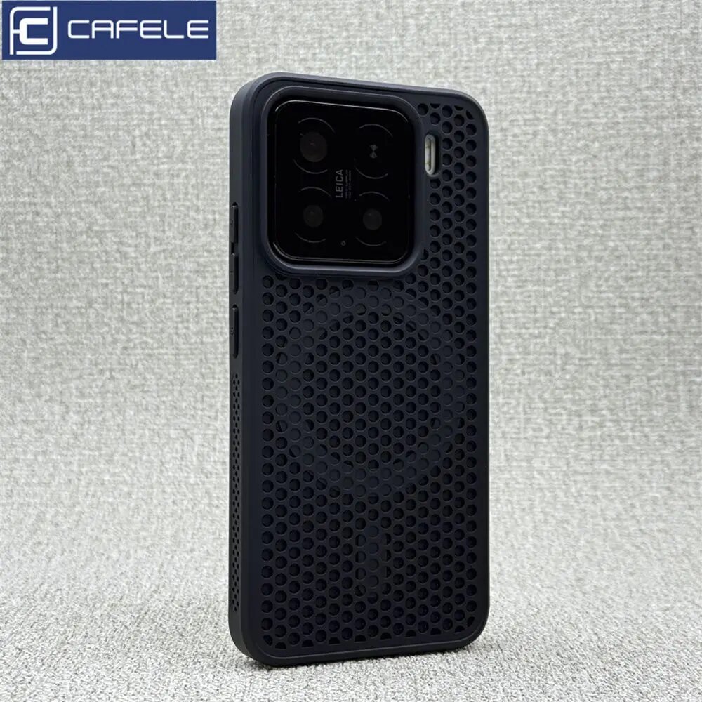 Для Xiaomi 15 14 13 13T Pro чехол сотовый рассеиватель тепла дышащая Сяоми 13Т, Черный, черный