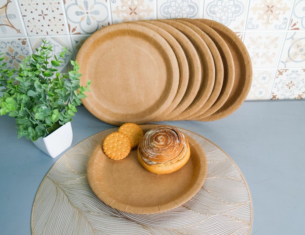 Набор одноразовых тарелок бирчвуд, бумага, 17 см, 10 шт, Koopman International 170455360