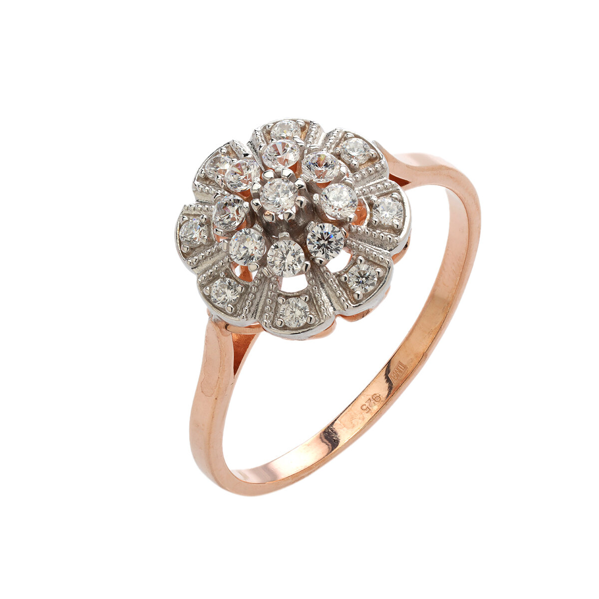 Кольцо, серебро, 925 проба, фианит