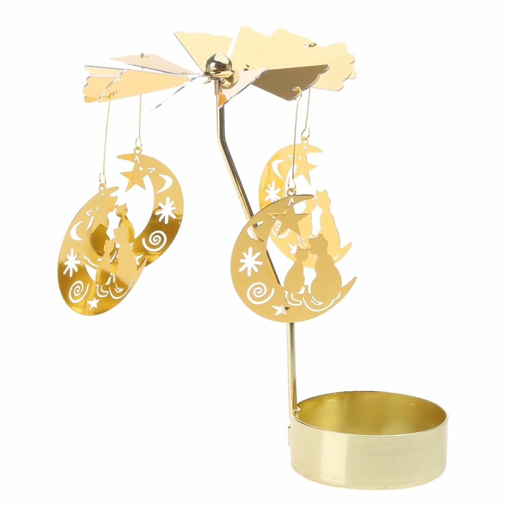 Вращающийся подсвечник marquee candle holder-Moon Cat-M