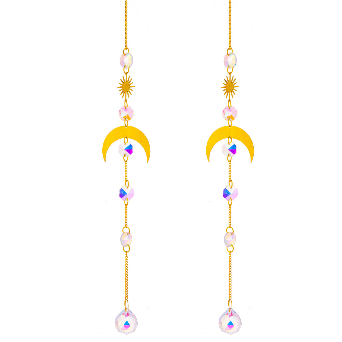 Suncatcher Хрустальная Подвесная Призма Suncatcher с Цепным Подвесным Орнаментом Хрустальные Шары для Окна