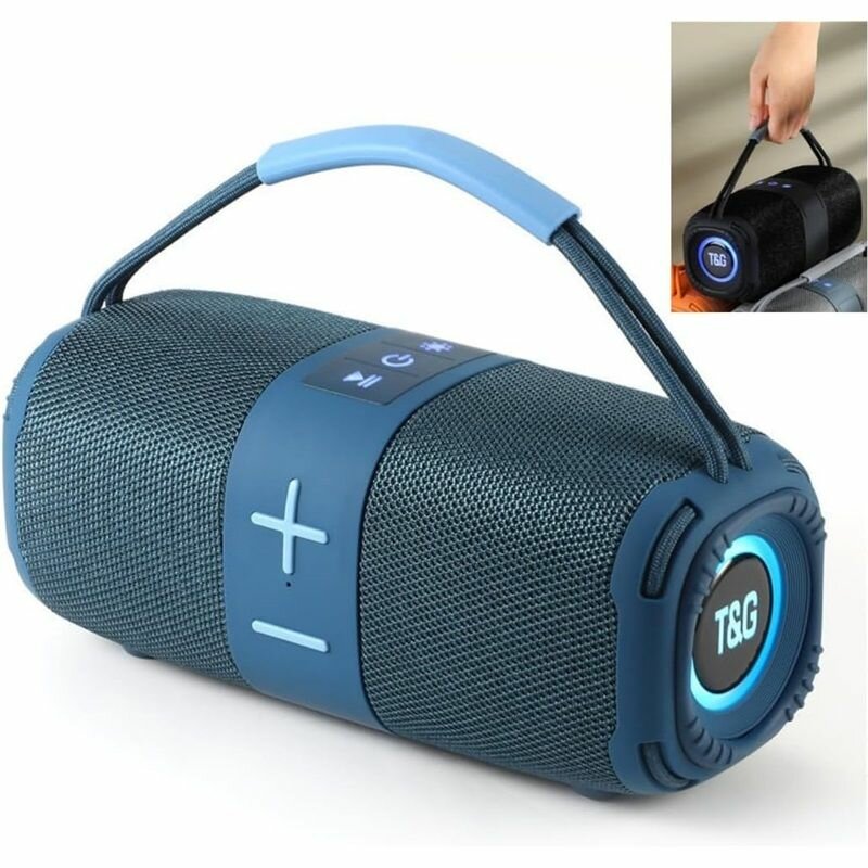 Портативная беспроводная колонка Bluetooth, светодиодная подсветка, TF-карта, USB, AUX, FM-радио, сопряжение TWS