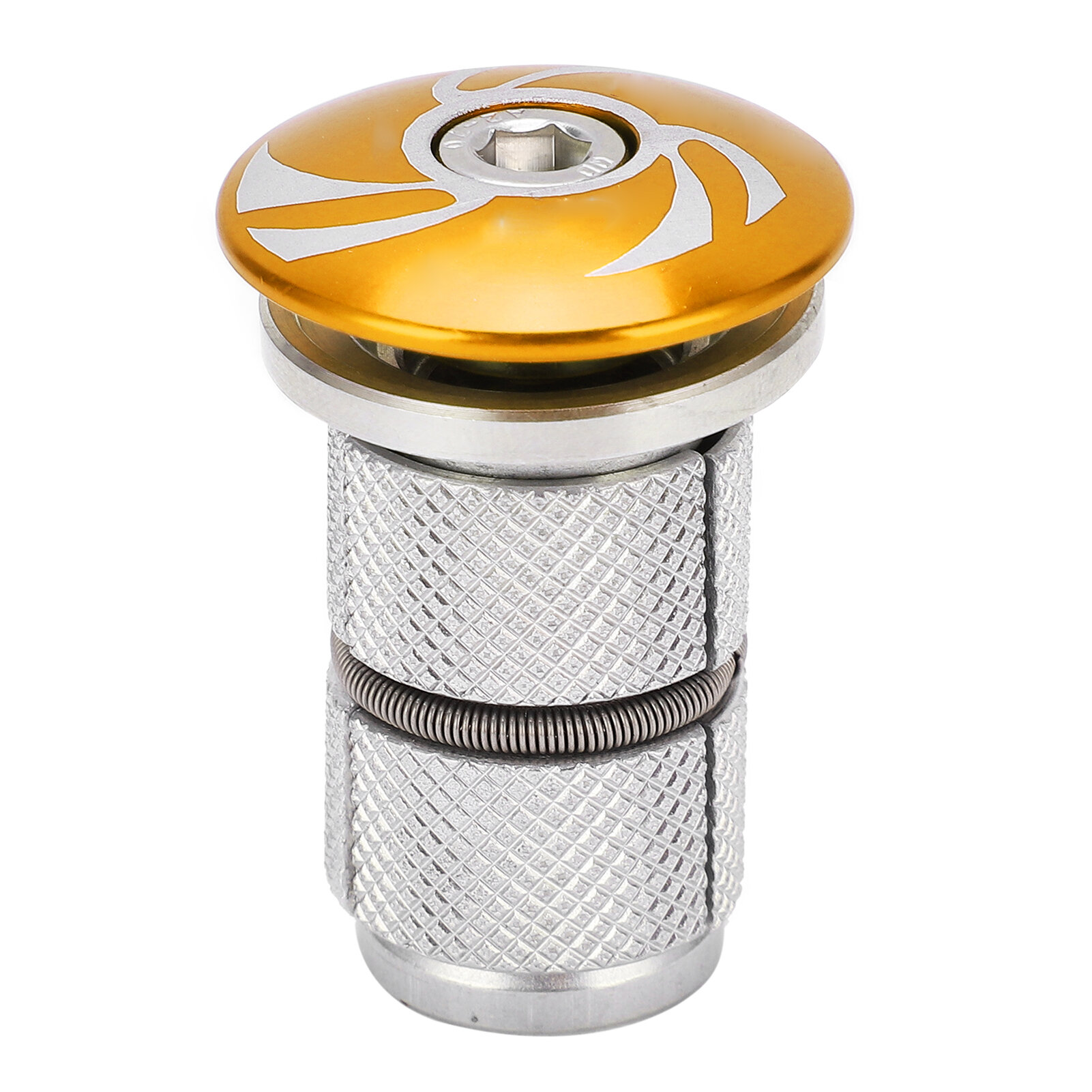 Заглушка компрессионная для рулевой колонки передней вилки, расширитель верхней крышки рулевой колонки для горного и шоссейного велосипеда, цвет "золото"