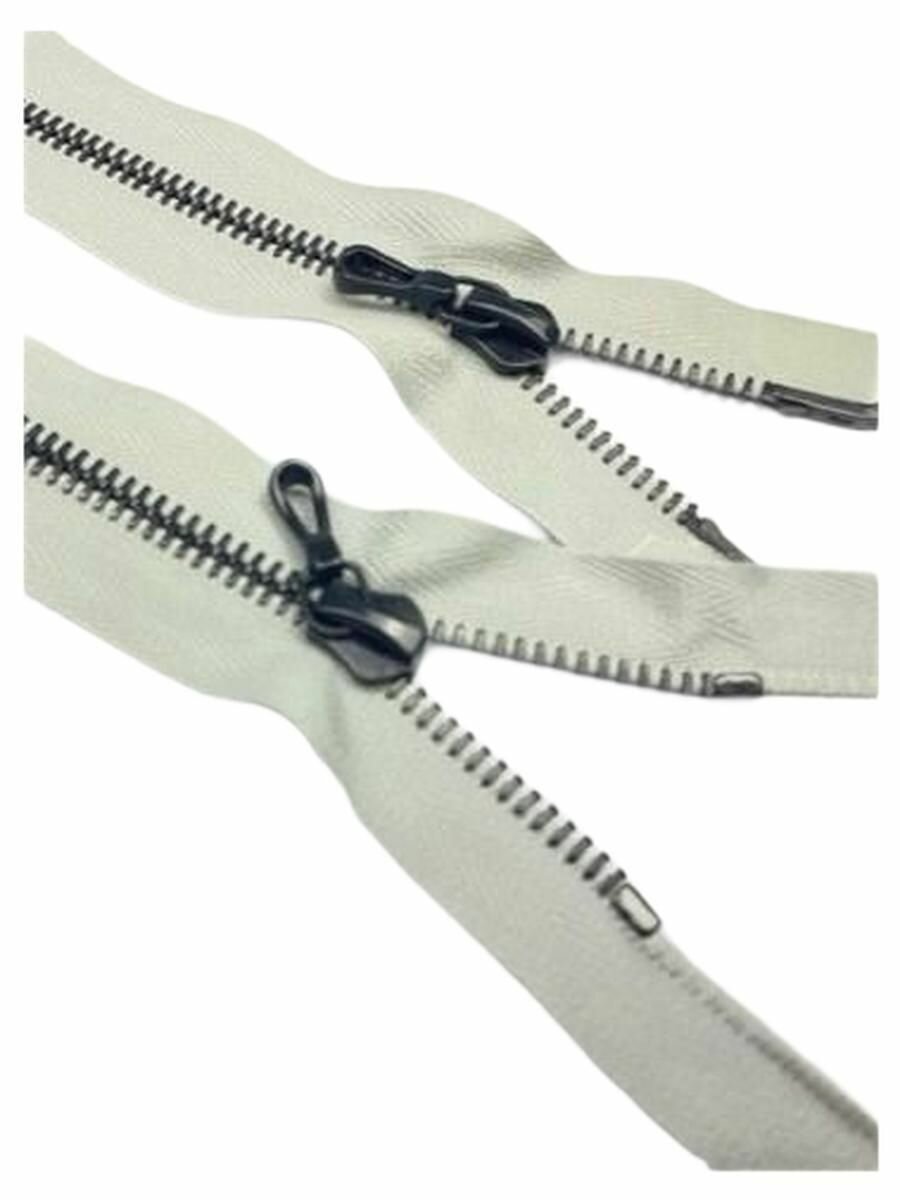 Молния металлическая riri, разъёмная, двухзамковая, 89 см, тип звена М6, цвет металла-черный никель.