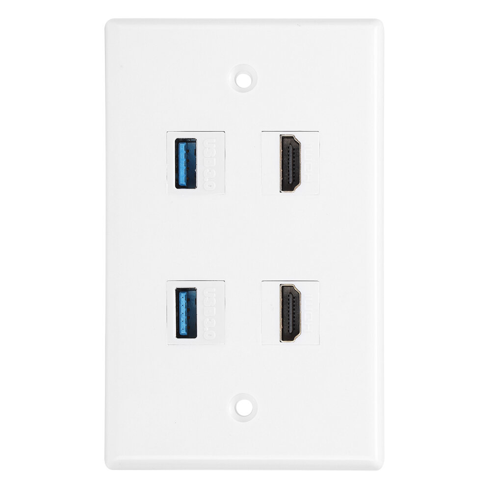 2 разъема HDMI «мама-мама» с пряжкой 2 USB-пряжки Настенная панель для домашнего отеля