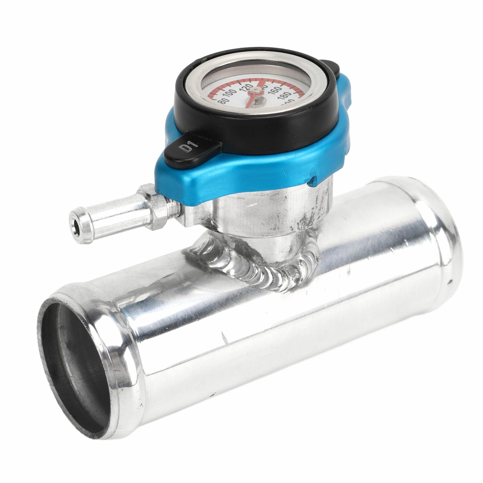 Линейная заливная горловина радиатора, 38 мм, внешний диаметр 1 1/2 дюйма, с крышкой индикатора температуры T6061, полированная алюминиевая поверхность для автомобилей