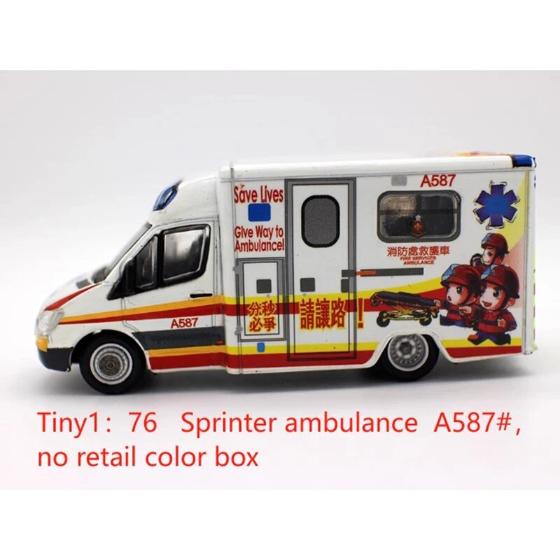 Модель автомобиля HYINUO Sprinter пожарная помощь 1:76, игрушка-сюрприз для детей, тематика пожарная служба