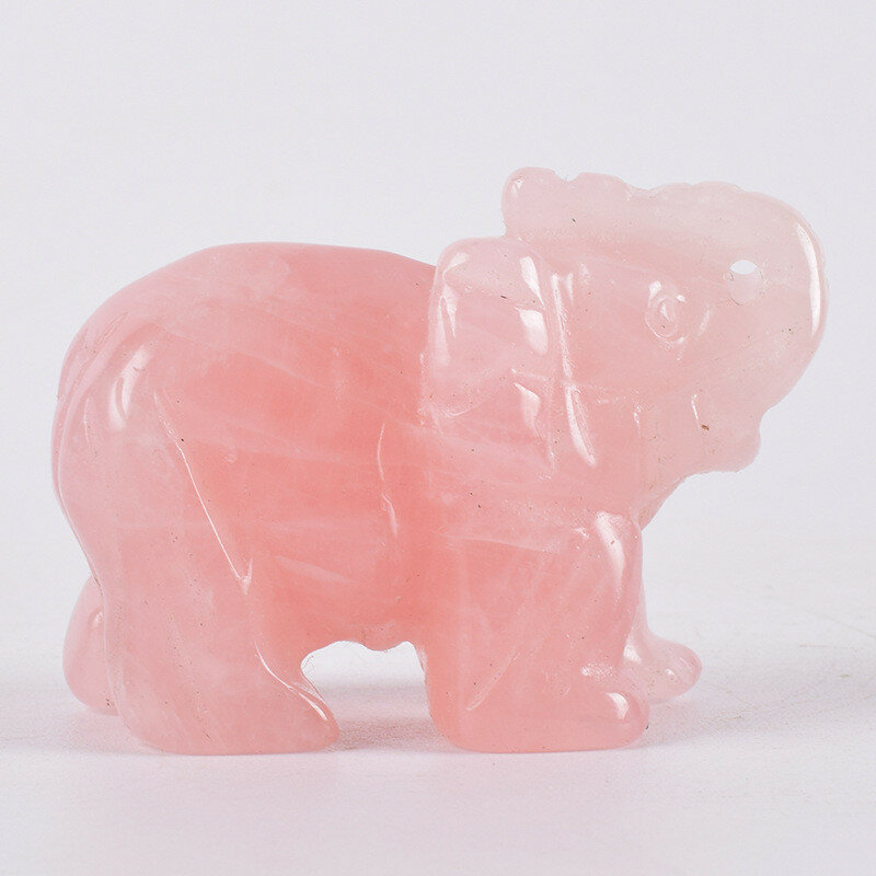 Скульптура слон ручная работа из натурального камня яшма бирюза малахит кварц кристалл для дома розовый кристалл