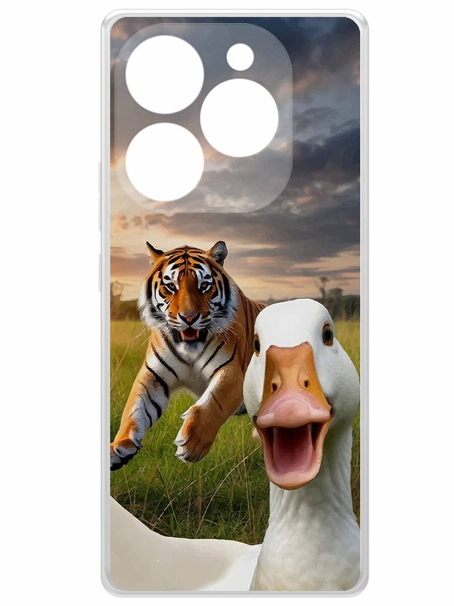 Чехол-накладка Krutoff Clear Case Нас бесогонят для ITEL S23+