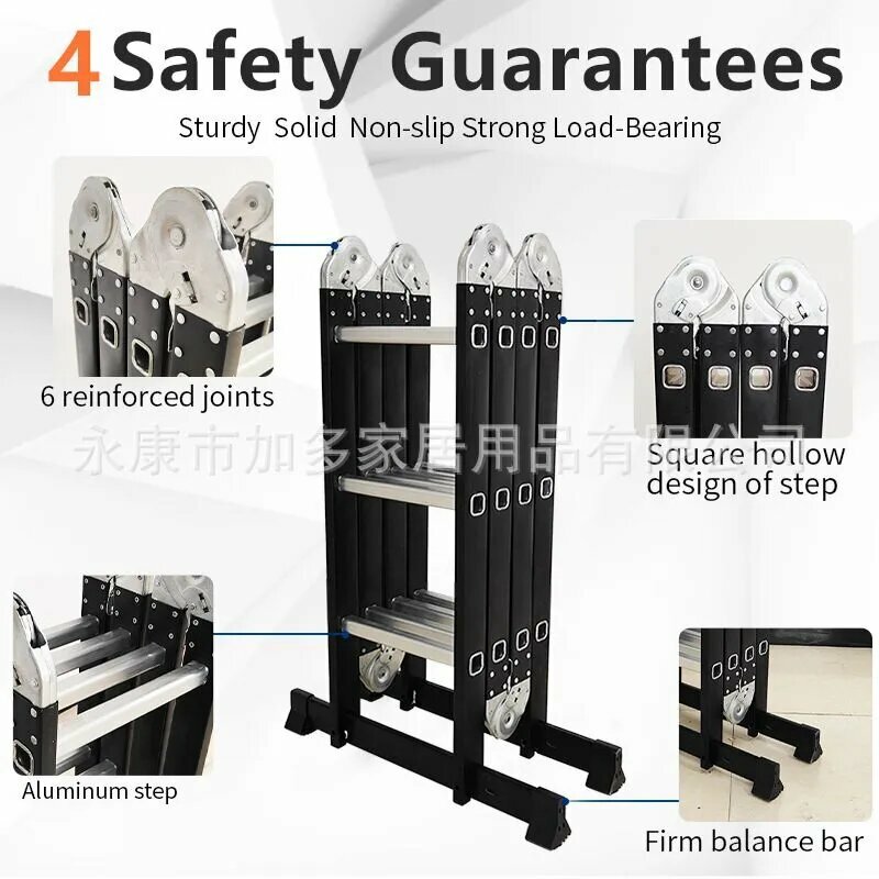 Лестница-трансформер складная 3.4м и 1.7м, алюминиевая, усиленная. Ступени антискользящие. Складывается (100x29x40см). Для дома и дачи.
