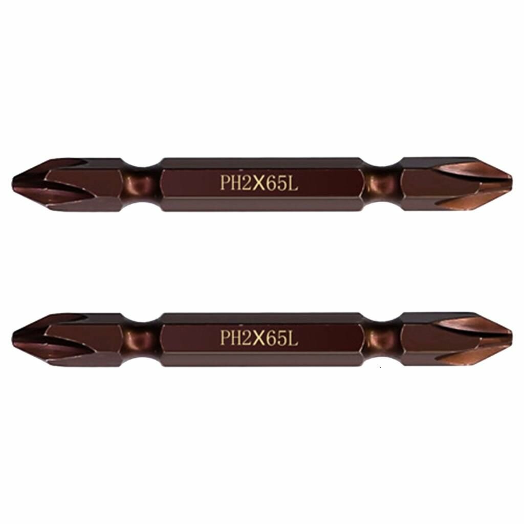 Бита PH2 для электрической отвертки двухсторонняя шестигранный хвостовик сталь, 65mm