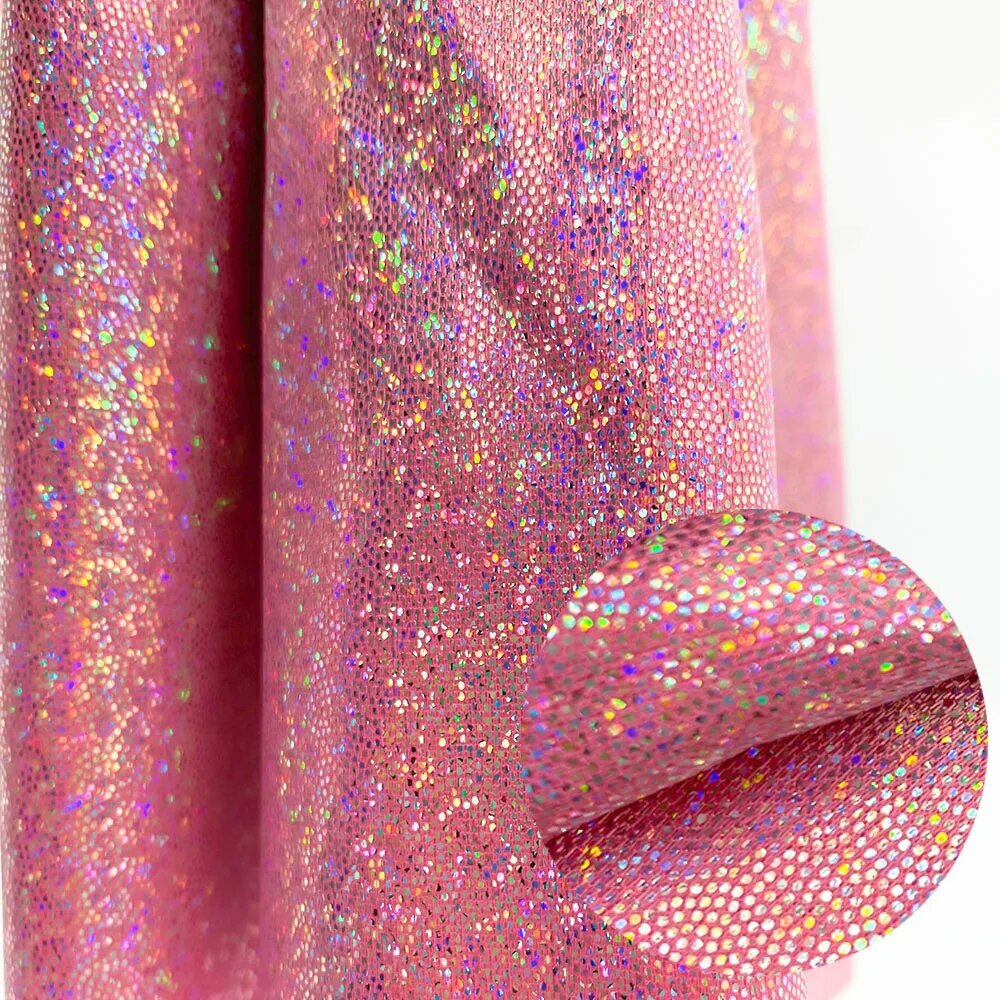 Голографическая пленка для рукоделия 150см Розовый, 150cm x 50cm, Iridescent Pink