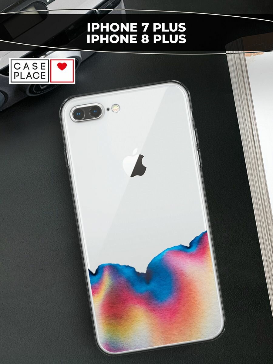 Чехол на Apple iPhone 7 Plus / Айфон 7 Плюс с принтом Акварельное сочетание, прозрачный