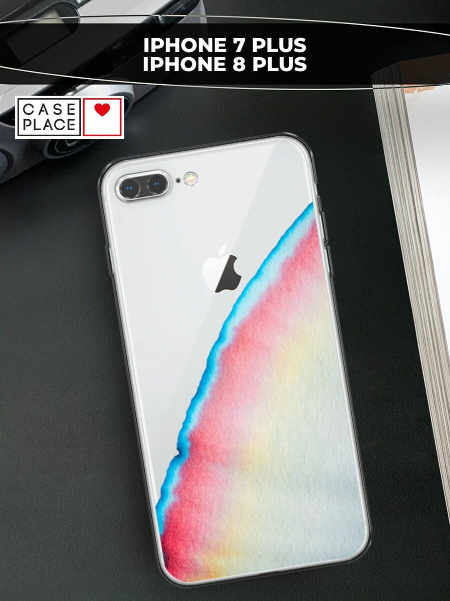 Чехол на Apple iPhone 7 Plus / Айфон 7 Плюс с принтом Слияние красок, прозрачный