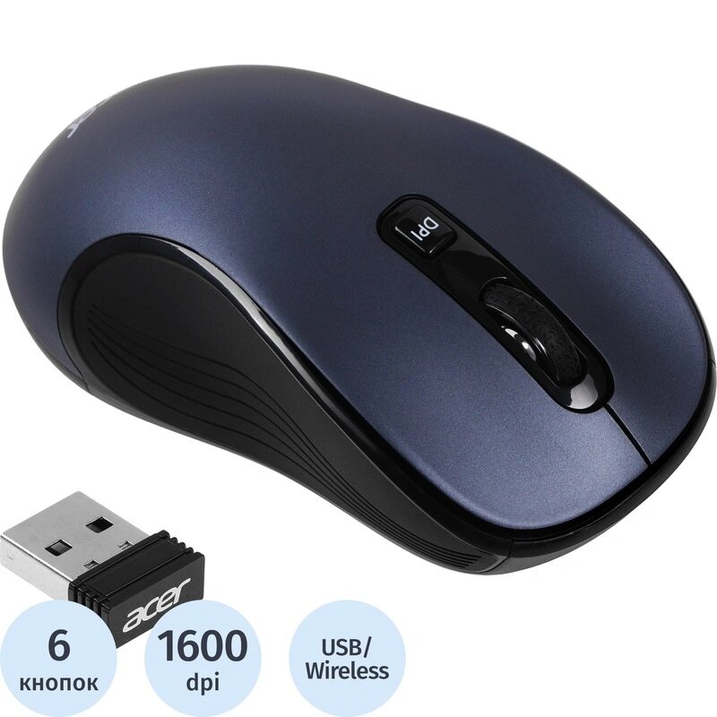 Мышь беспроводная Acer OMR306 серая/чёрная (ZL. MCECC.021)