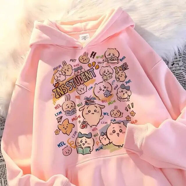 MINISO аниме кавайные модные толстовки с длинным рукавом для мальчиков и девочек цяньчуань мультфильм милый флисовый утолщенный жакет одежда детский подарок, Рост: размер 110, размер 15-20 кг